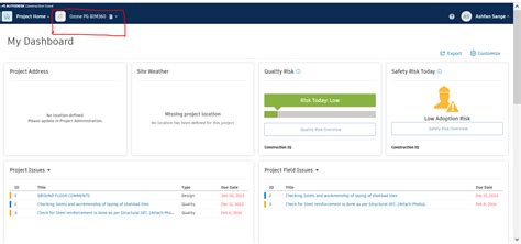 Summary Data To Be Fetched In The Home Section Of Acc For The Projects Managed In Bim 360