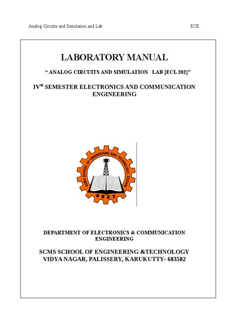Analog Circuits And Simulation Lab Pdf Amplifier Operational