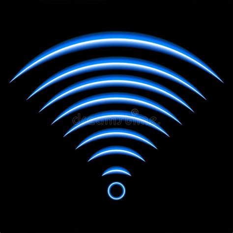 Wi Fi Light Blue Glowing Signal Internet Connection Stock Vector Illustration Of Sensor