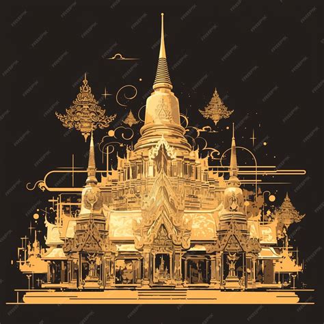 Premium Vector Thai Golden Temple Patterns With Majestic Designs