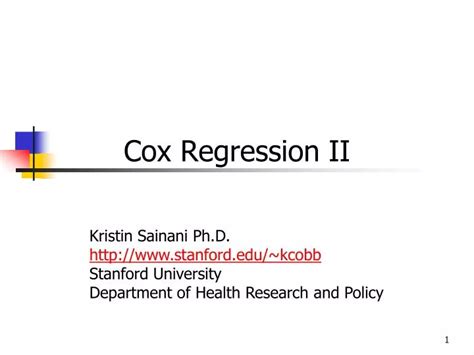 PPT Cox Regression II PowerPoint Presentation Free Download ID