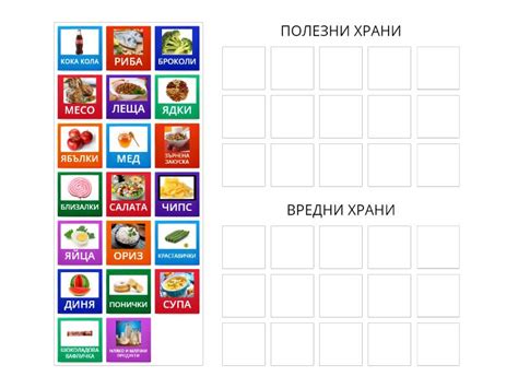 ПОЛЕЗНИ И ВРЕДНИ ХРАНИ Група сортиране