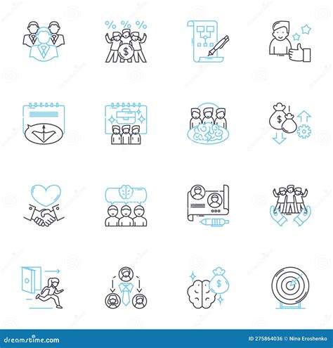 Career Progression Linear Icons Set Advancement Promotion Development Growth Opportunity