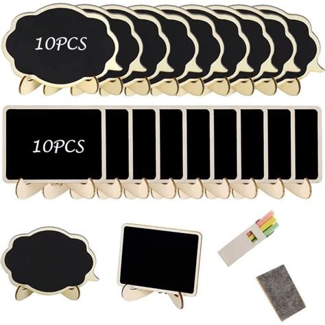 20 Pièces Mini Tableaux Noirs Ardoise De Rectangle Mini Panneau D