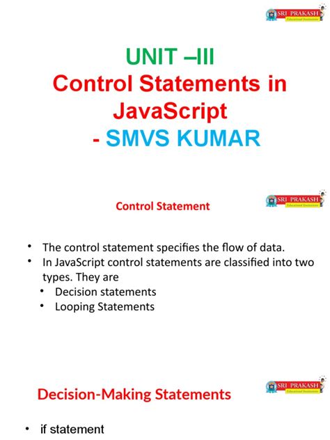 Control Structures In Js 6 Pdf Control Flow Computer Science