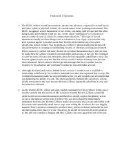 Homework 1 Docx Homework 1 Questions 1 The EEOC Defines Sexual Harassment As Unwelcome