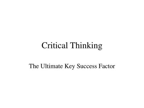 Ppt Critical Thinking Powerpoint Presentation Free Download Id
