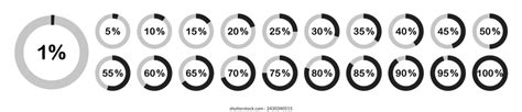 Loading Progress Bar Percentage Circle Set Stock Vector Royalty Free 2430340509 Shutterstock