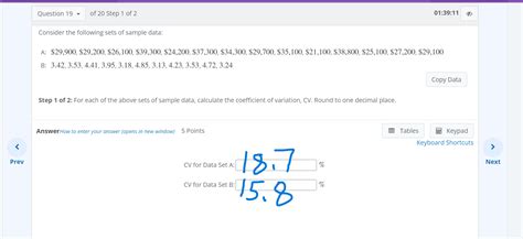 Solved Consider The Following Sets Of Sample Data A Chegg