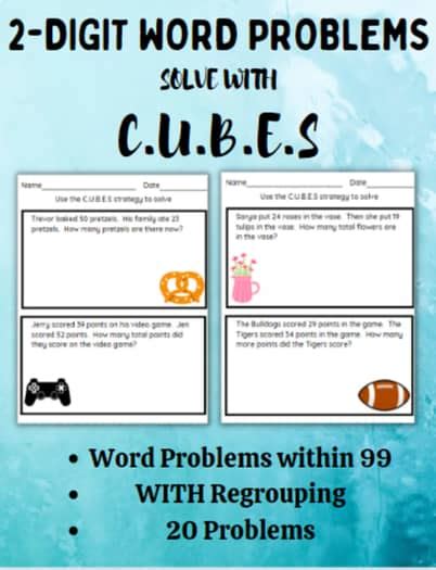 Word Problems Using Cubes Strategy Adding And Subtracting 2 Digit And 3 Digit