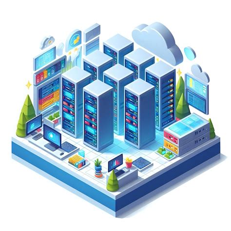 Premium Photo A Server Room Concept Isometric Vector