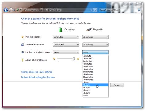 Change The Time Before Your Pc Goes To Standby In Windows 7