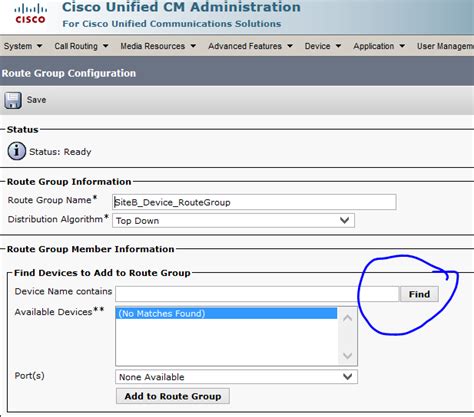 Can Not Find Device To Create Route Group In CUCM Cisco Community