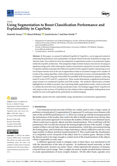 Pdf Using Segmentation To Boost Classification Performance And Explainability In Capsnets