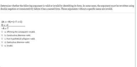 Solved Determine Whether The Following Argument Is Valid Or Chegg