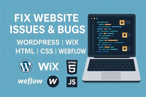 Fix Website Issue Errors And Bugs In Wordpress Wix Html Css And