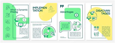 Dynamic Pricing Green And Yellow Brochure Template Benefits Sales Implementation Vector