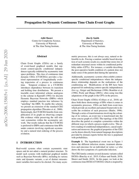 Pdf Propagation For Dynamic Continuous Time Chain Event Graphs