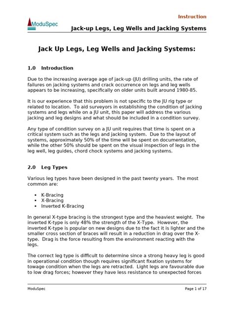 Jacking System Instructions Pdf Nondestructive Testing Bending
