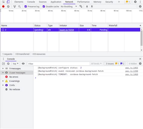 Jquery Cordova Background Fetch Ajax Request Not Completing And