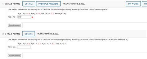 Solved 0125 Points Wanefmac8 86002 Use Bayes Theorem