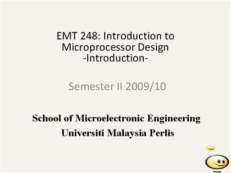 Emt 248 Introduction To Microprocessor Design Introduction Semester