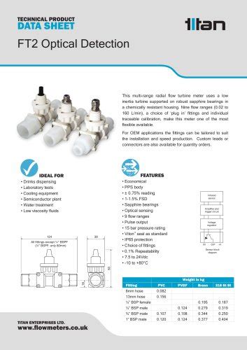 FT Hall Effect Flowmeter Data Sheet Titan Enterprises PDF Catalogs Technical