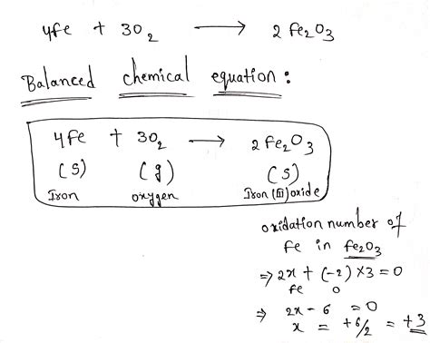 [solved] Balanced Chemical Equation Based On The Following Description Iron Course Hero