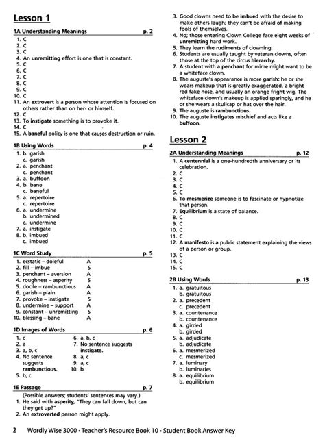 Wordly Wise 3000 Book 10 Lesson 1 Letter Words Unleashed