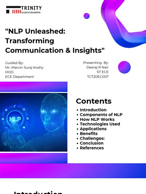Nlp Unleashed Transforming Communication And Insights Pdf Speech Recognition Machine Learning