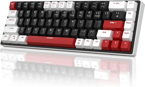 Magegee 60 Hot Swappable Compact Gaming Keyboard Blue Led Backlit Red Switch White And Gray In