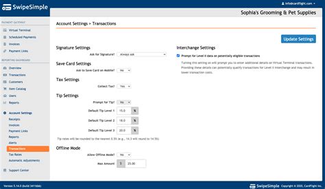 How Can I Manage Signature Prompts Sales Tax And Tip Settings From Swipesimple Dashboard