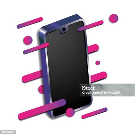 요소와 흰색 배경에 귀여운 스마트 폰 소셜 네트워크의 현대 개념 미니멀 한 스타일 그림자가 있는 측면 보기입니다 벡터 그림 격리 0명에 대한 스톡 벡터 아트 및 기타 이미지