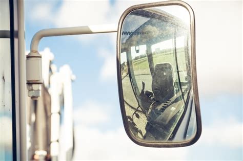 Premium Photo Mirror Of Excavator Showing The Inner Of The Cabin
