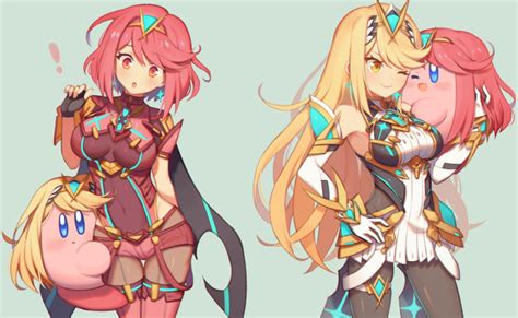 Pyra Mythra And Kirby Oh My By Maoujo2218 On Deviantart