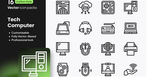 Tech Computer Icons Icons Ft Technology And Hardware Envato