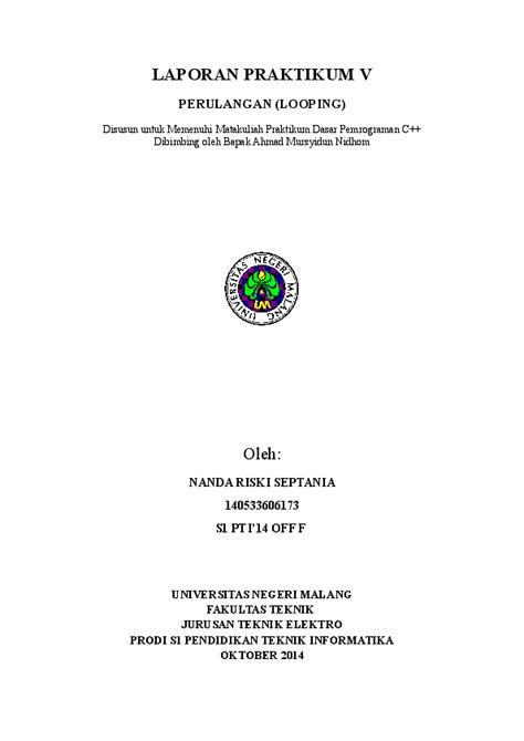 Doc Laporan Praktikum V Perulangan Looping