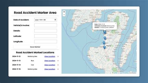 Road Accident Map Marker Using Php And Mysql With Source Code Sourcecodester