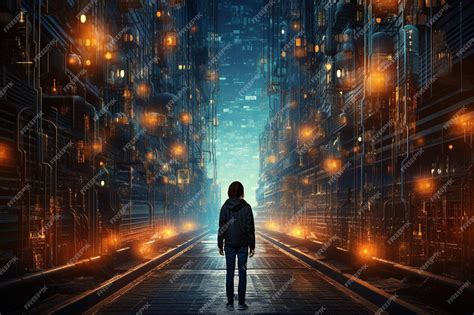 premium photo cyber circuitry traversing digital pathways