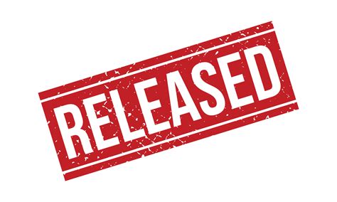 Released Rubber Stamp Red Released Rubber Grunge Stamp Seal Vector