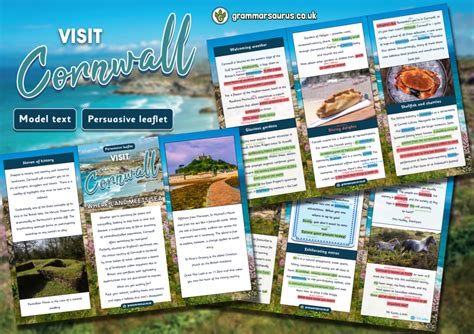 Year 6 Model Text Persuasive Leaflet Visit Cornwall Grammarsaurus