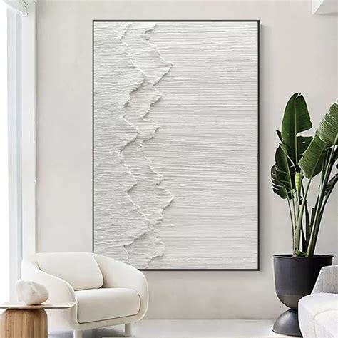 Large White 3d Plaster Abstract Art Textured Wall Art Minimalist Art