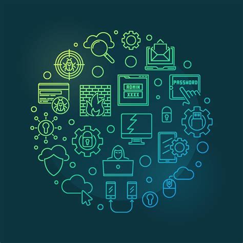Hacker Vector Round Colorful Concept Linear Illustration 13507839 Vector Art At Vecteezy