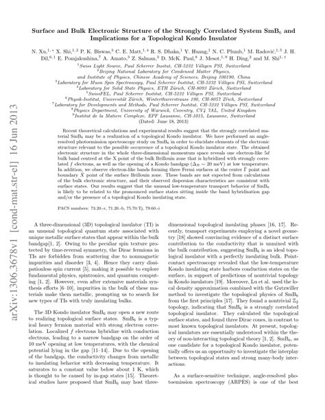 Pdf Surface And Bulk Electronic Structure Of The Strongly Correlated