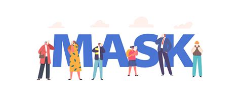 마스크 개념 가짜 긍정적 인 감정으로 소셜 마스크 뒤에 얼굴을 숨기는 캐릭터 슬픈 남자 여자와 아이들 위장 마스크에 대한 스톡