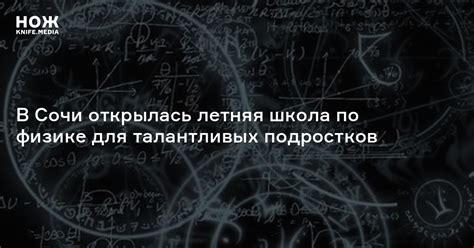 В Сочи открылась летняя школа по физике для талантливых подростков — Нож