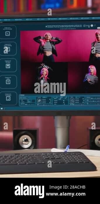 Vertical Video Computer On Desk With Ui Of Artificial Intelligence Gpt