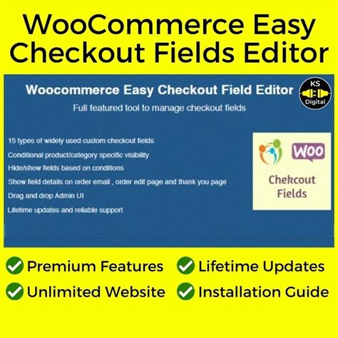 Latest Woocommerce Easy Checkout Fields Editor Wordpress Plugin Free Updates Premium