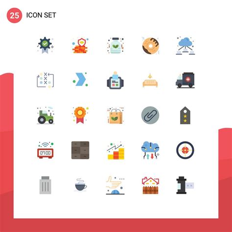 Stock Vector Icon Pack Of 25 Line Signs And Symbols For Cloud Web Alternative Food Pizza