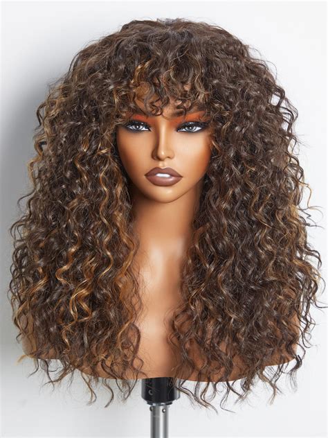 Gorgius Shaggy Haircuts Natural Highlight Curly Wigs With Bangs Crafted With Style Archive